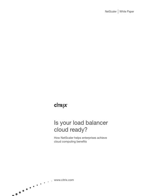 Citrix Netscaler Whitepaper Is Your Load Balancer Cloud Ready Pdf