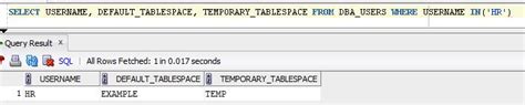 Discover Bi Oracle 12c Find Default And Temporarytablespaces And