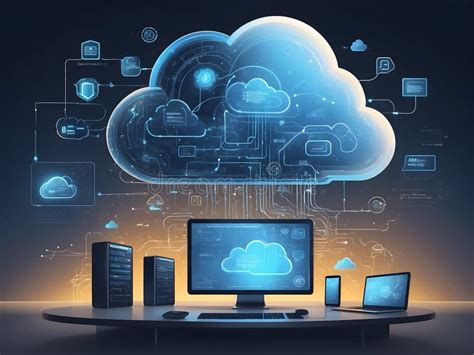 The Power And Potential Of Remote Data Storage Stock Illustration