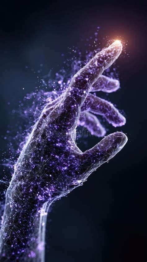 A Fingertip Connects With A Vibrant Digital Interface Representing Data Flow And Advanced