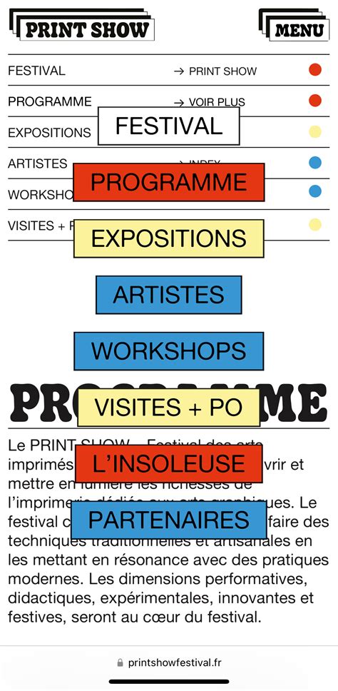 Print Show Festival Website — Webdesign Uiux Design Behance