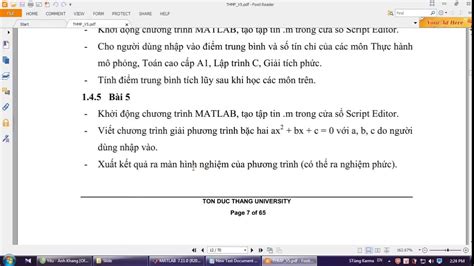 Matlab HƯỚng DẪn SỬ DỤng PhẦn MỀm Matlab CƠ BẢn Youtube