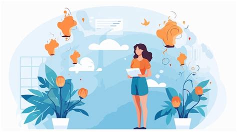 Innovative Woman With Creative Imagination Generating Ideas Premium Ai Generated Vector