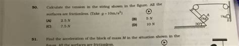 Calculate The Tension In The String Shown In The Figure All The Surfaces