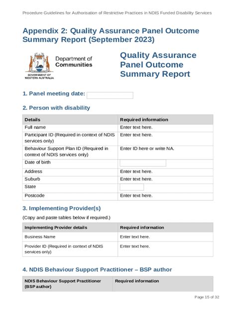 Regulated Restrictive Practice Must Be Authorised Doc Template PdfFiller