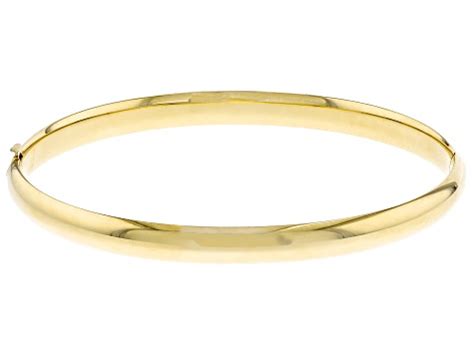 14k Yellow Gold 6mm High Polished Bangle Dom668 Jtv