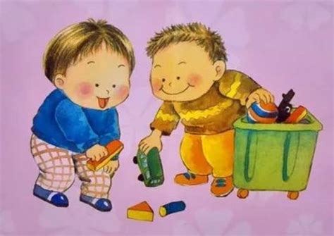 小孩收拾玩具卡通 收玩具卡通 收玩具卡通图片 大山谷图库