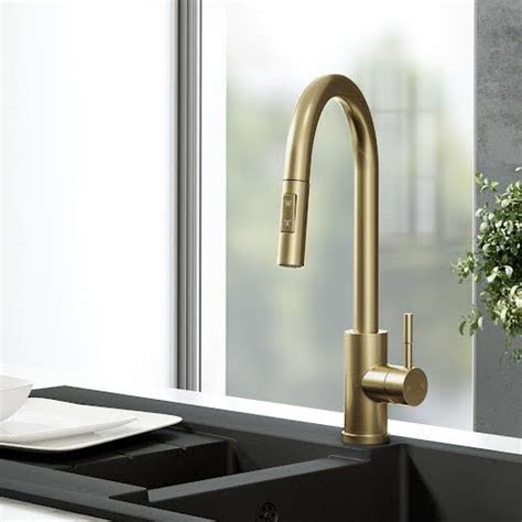 Antique Brass Pull Out Kitchen Tap At Larry Webb Blog