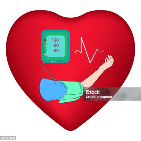 그래픽 이미지 팔 및 심장 배경 개념 압력 측정 의료 및 건강 관리 벡터 일러스트 간호사에 대한 스톡 벡터 아트 및 기타 이미지 간호사 감소 개념 Istock