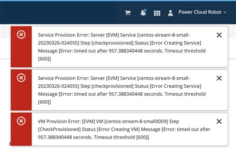 service provision times out for the powervs · issue 22428 · manageiq