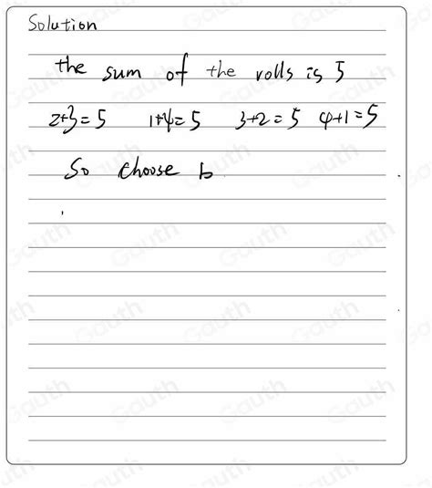 solved a die is rolled twice write the indicated event in set