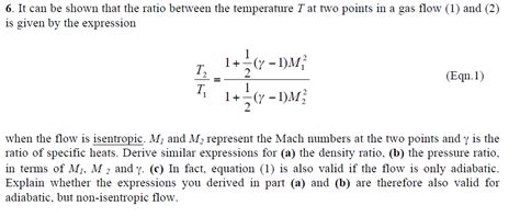 Solved 6 It Can Be Shown That The Ratio Between The
