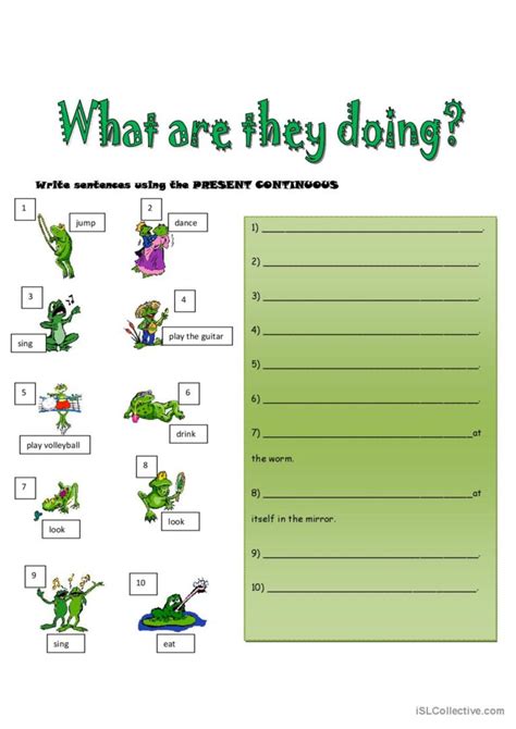 Present Continuous Worksheets