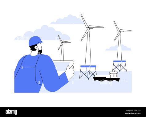 Offshore Wind Energy Abstract Concept Vector Illustration Stock Vector