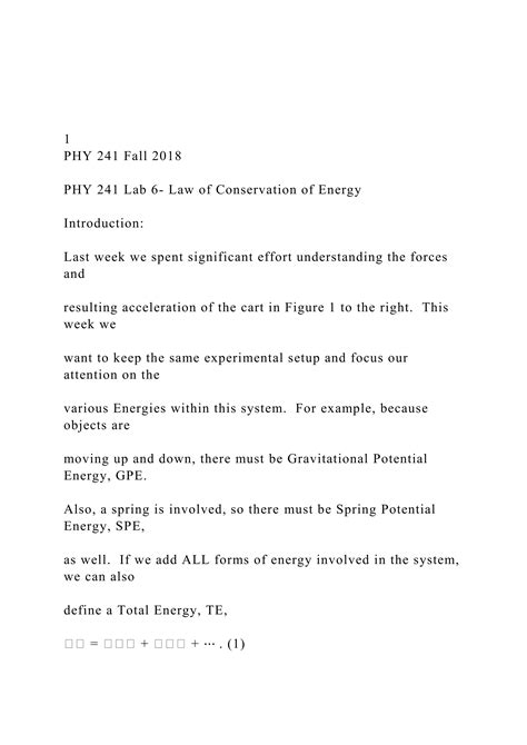1 Phy 241 Fall 2018 Phy 241 Lab 6 Law Of Conservation Odocx