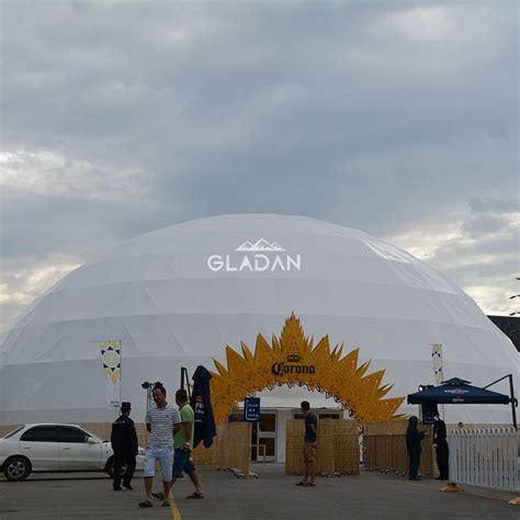 Galvanized Tube Pvc Cover Fabric 35m Diameter Big Dome Yurt Tent For