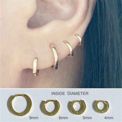 Plain Huggie Hoop Earrings 4 Sizes 925 Sterling Silver Tiny