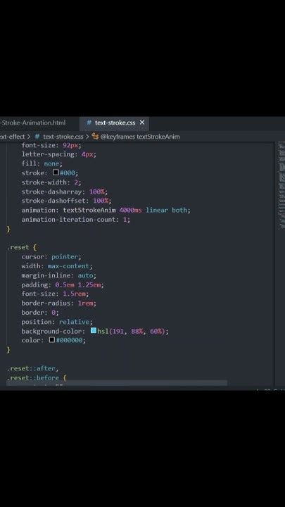 text stroke animation css and javascript shortsvideo