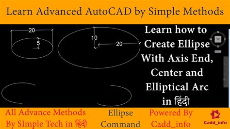 Advanced AutoCAD Tutorials Ellipse Command Axis End Center