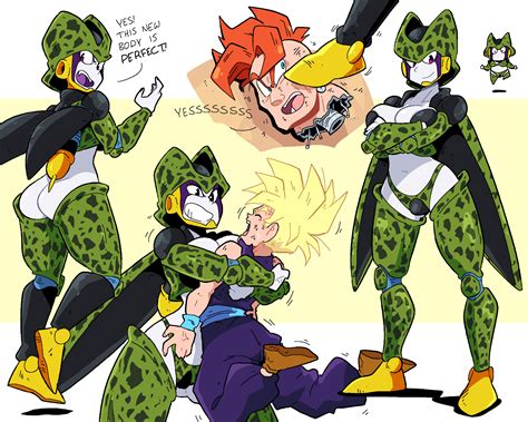 Rule 34 Android Android 16 Arms Crossed Blush Breasts Cell Dragon