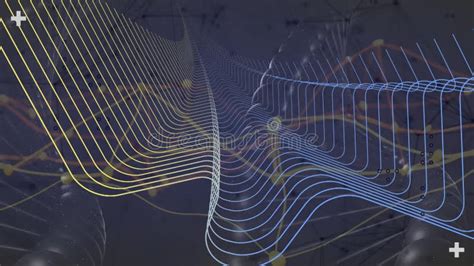 Animation Of Flowing Yellow And Blue Lines Creating Dynamic Wave Patterns Stock Video Video Of