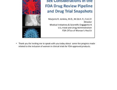 Sex Considerations In The Fda Drug Review Pipeline And Drug Trial