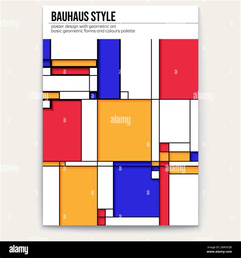 Abstract Retro Pattern Piet Mondrian Style Cover Design Poster Vector Template Stock Vector