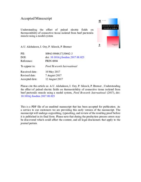 Pdf Understanding The Effect Of Pulsed Electric Fields On