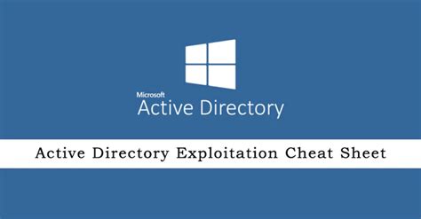 Disc Infosec Blogactive Directory Exploitation Cheat Sheet Disc Infosec Blog