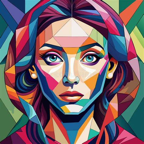 Women Face In The Style Of Picasso Cubism Woman Vector Illustration