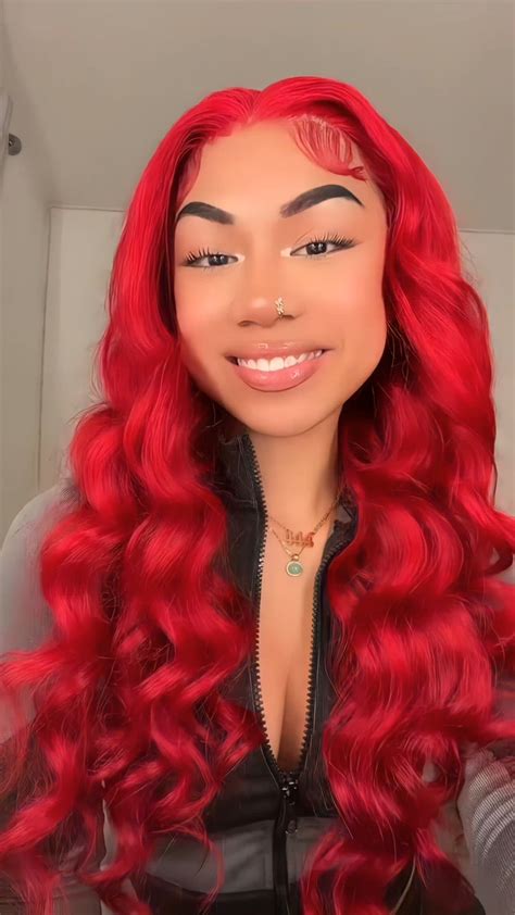 Ishow Red Lace Front Wig Ready To Wear Glueless Straight Human Hair