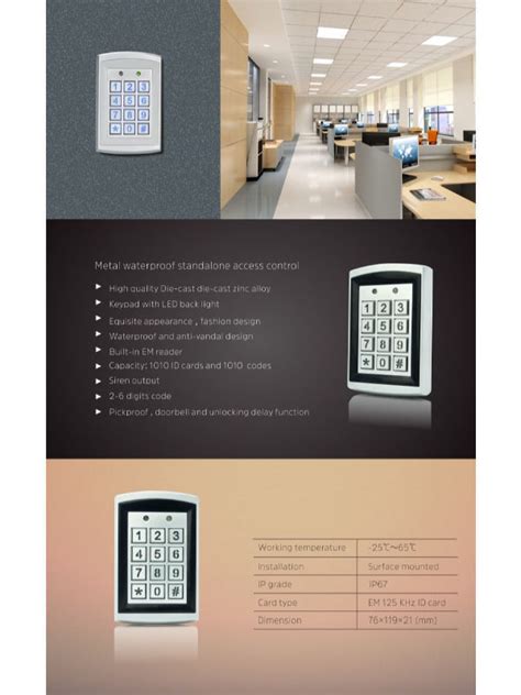 China Metal Access Control System With Standalone Keypad Khz Zinc Alloy On Global Sources