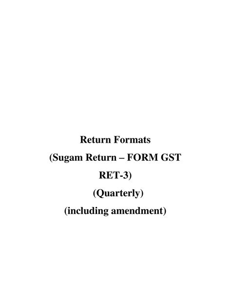 New Gst Return Form Ret 3 Sugam Pdf Instapdf