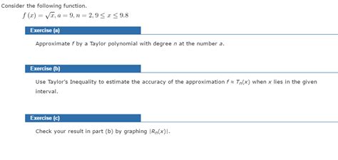 Solved Consider The Following Function F X Squareroot