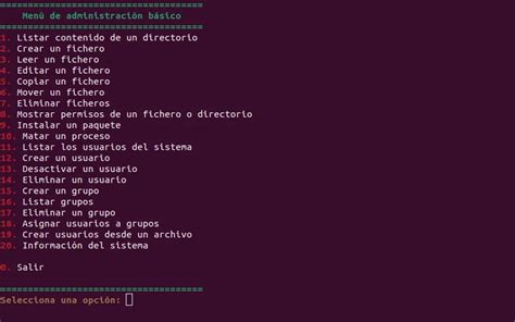 Script En Bash Para La Administración Básica De Un Sistema Ubuntu