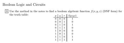 Solved Boolean Logic And Circuits Use The Method In The Chegg