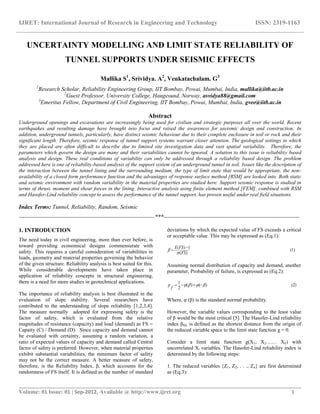 Uncertainty Modelling And Limit State Reliability Of PDF Geology Science