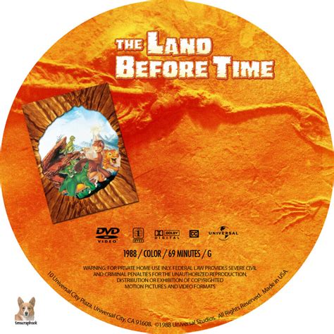 The Land Before Time Dvd Label 1988 R1 Custom