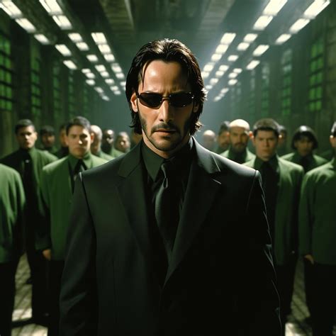 Premium Ai Image Neo Keanu Reeves In Matrix Movie