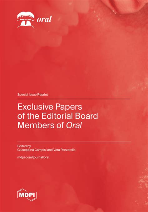 exclusive papers of the editorial board members of oral mdpi books