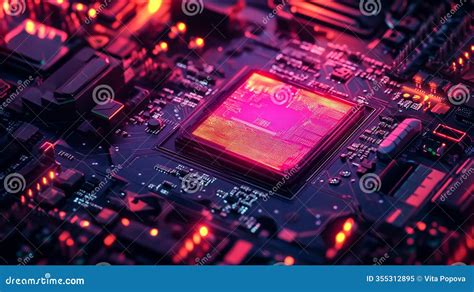 Microchip For Spaceships Production Of Rockets And Ships Computer CPU And Memory Chips Stock