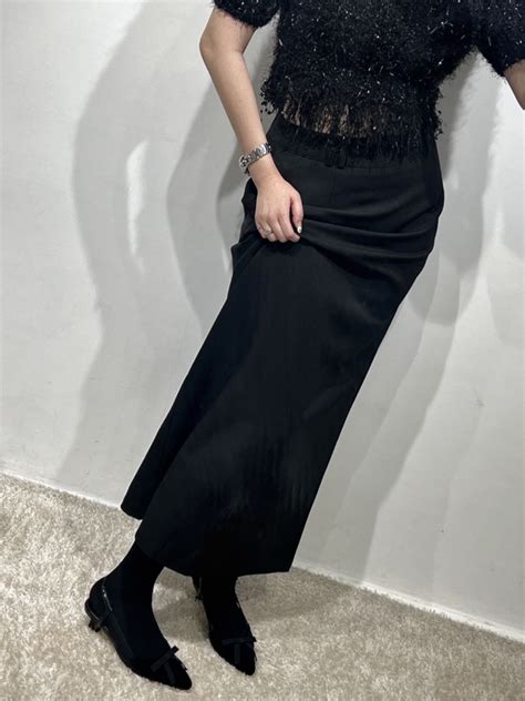 바이제이 [슬링백] 벨벳 리본 구두 굽 5cm 블랙 그레이 모직 스틸레토 힐