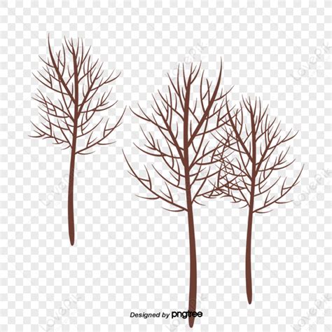 Cartoon Three Small Trees Ornament Decoration Branch Png Free Download