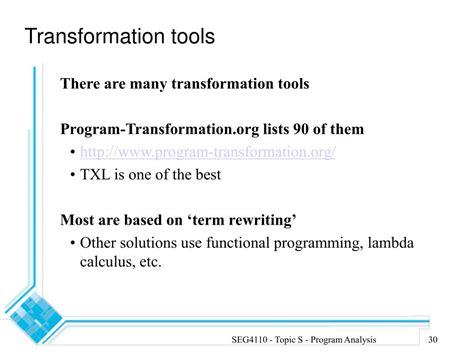 Ppt Topic S Program Analysis And Transformation Powerpoint