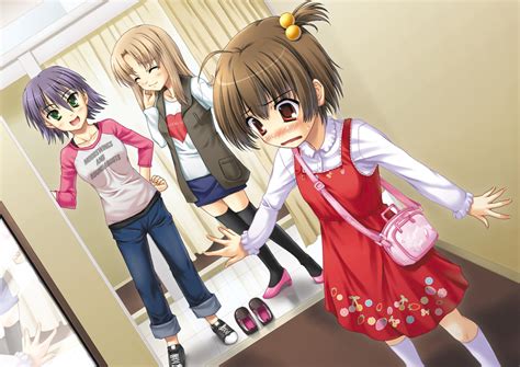 The Big Imageboard Tbib 1boy 2girls 3girls Black Legwear Blonde