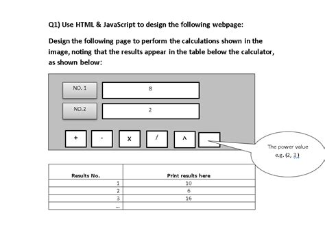 Solved Q Use HTML JavaScript To Design The Following Chegg Com
