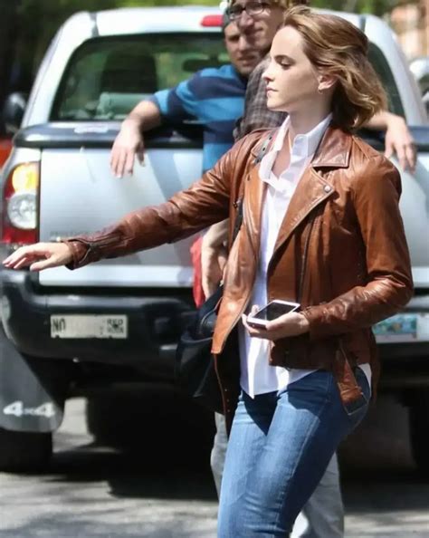 Emma Watson Brown Leather Jacket