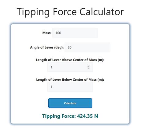 Tipping Force Calculator Savvy Calculator