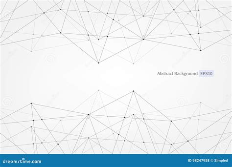 Abstract Vector Triangle Pattern Lines Points Connection Scientific Polygonal Illustration For