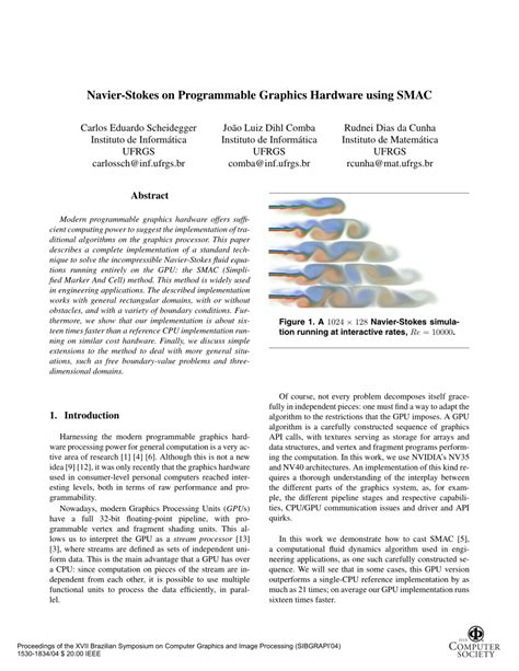 Pdf Navier Stokes On Programmable Graphics Hardware Using Smac